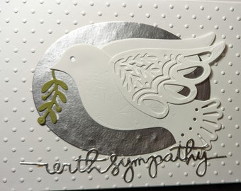 All White Sympathy Card, Blank Handmade Greeting, Unique, Condolence ...
