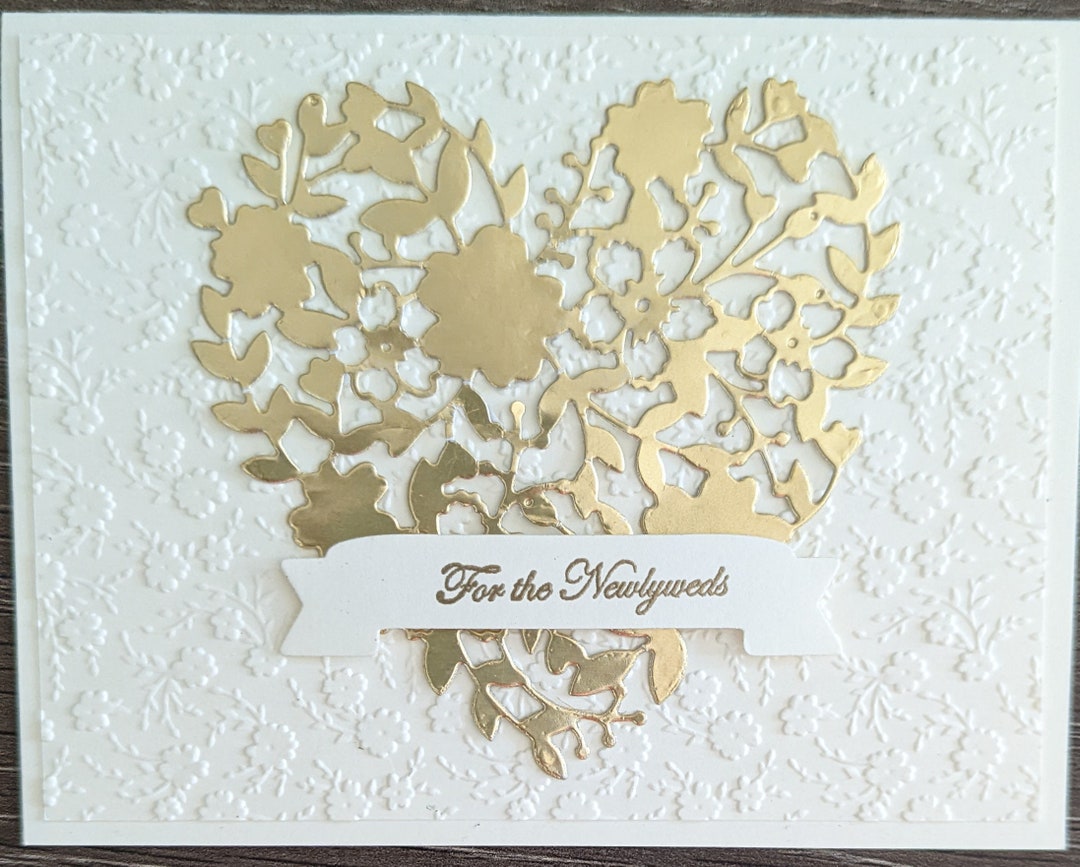 Wedding Gold Heart Card - Etsy