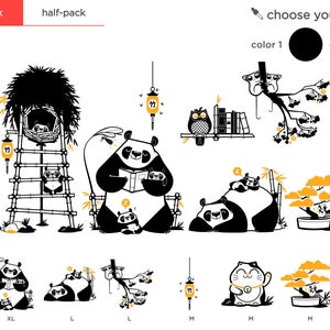 Panda Wall Decals 8 Large Panda Wall Stickers Cute Panda Decor for Kids ...