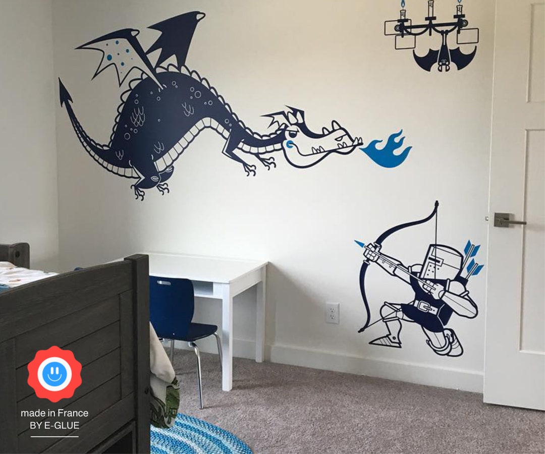Knights and Dragons Custom Wall Decal, Knights and Dragons Room Decor ...