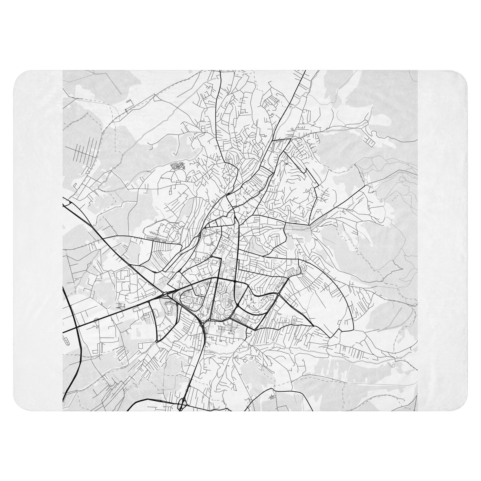 Prishtina City Map Sherpa Blanket - Etsy