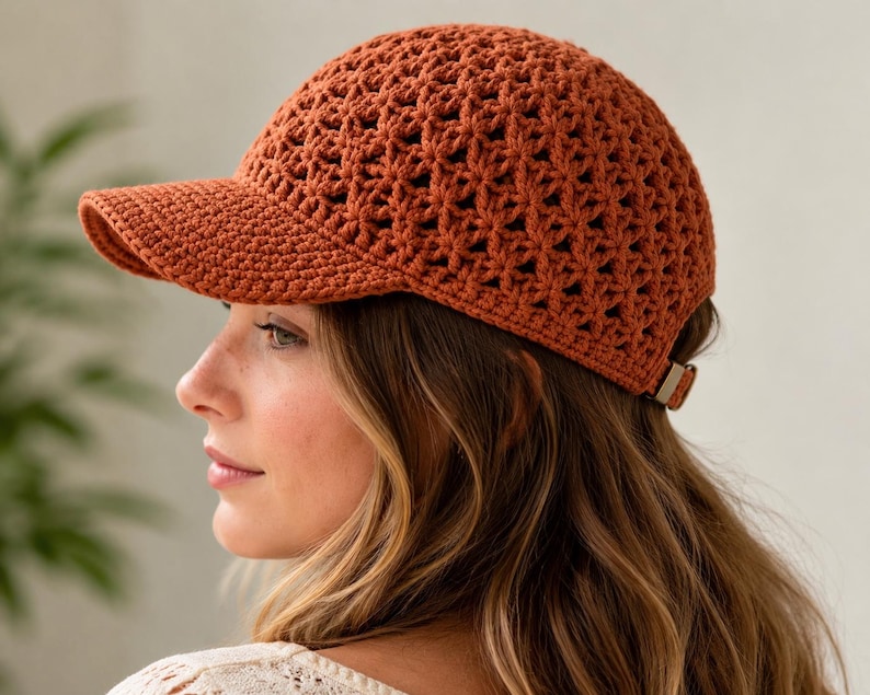 Crochet Baseball Cap Pattern – DIY Brown Summer Hat – Beginner Friendly ...