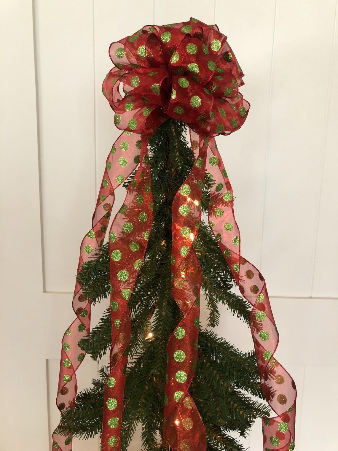 Christmas Tree Topper - Lime Green and Red Tree Topper With 7 FT ...