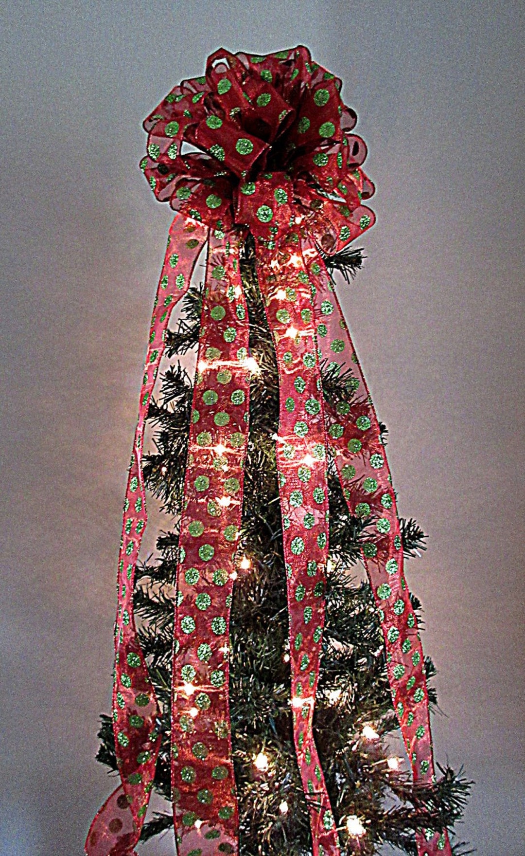 Christmas Tree Topper Lime Green and Red Tree Topper With 7 FT ...