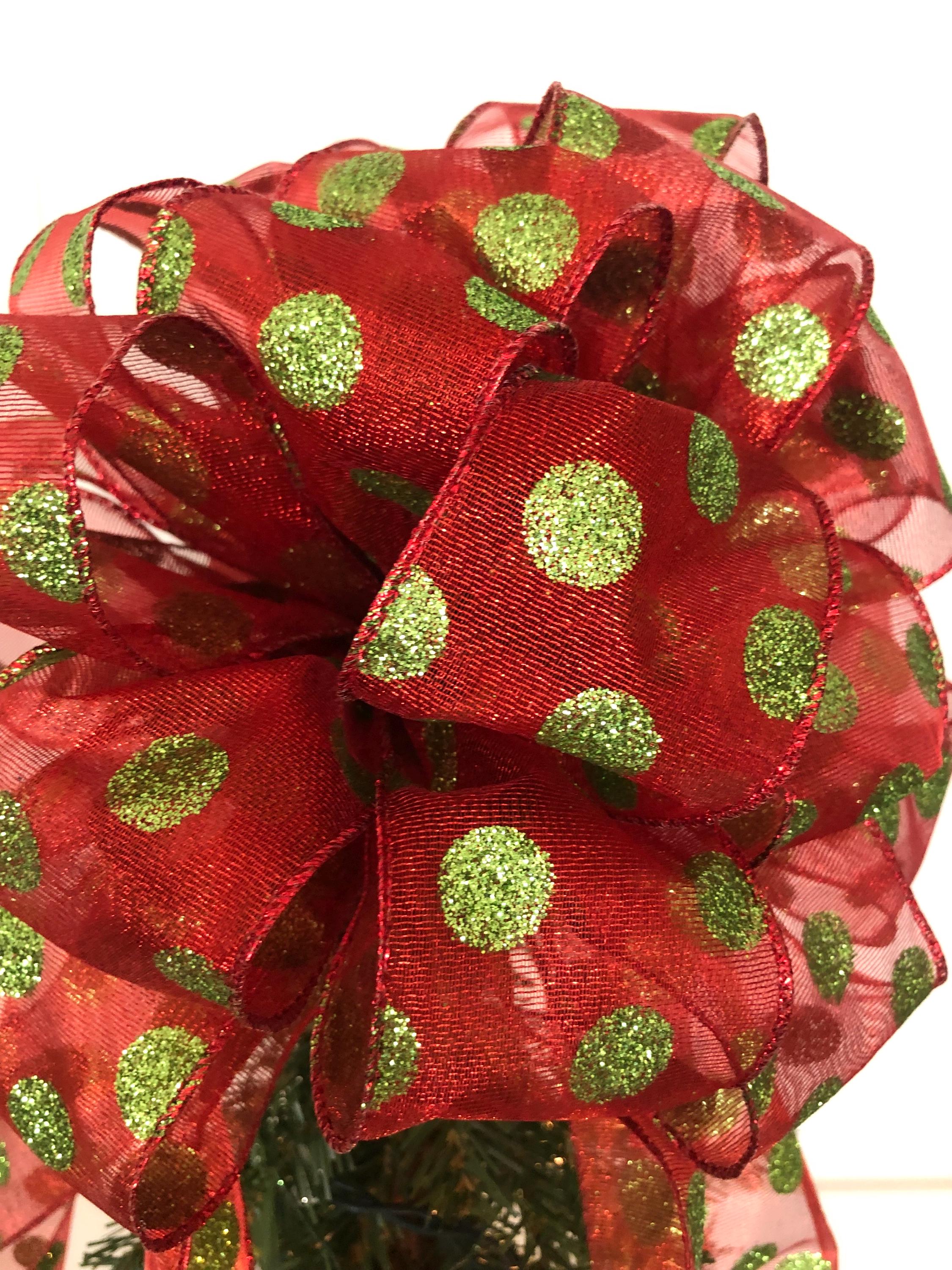 Christmas Tree Topper - Lime Green and Red Tree Topper With 7 FT ...