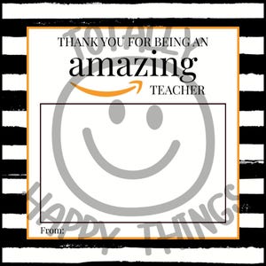 Thank You for Being an Amazing Teacher Gift Card Holder - Digital ...