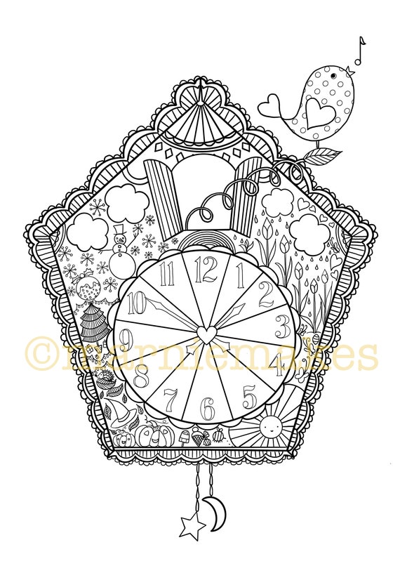 Cuckoo Clock Coloring Page