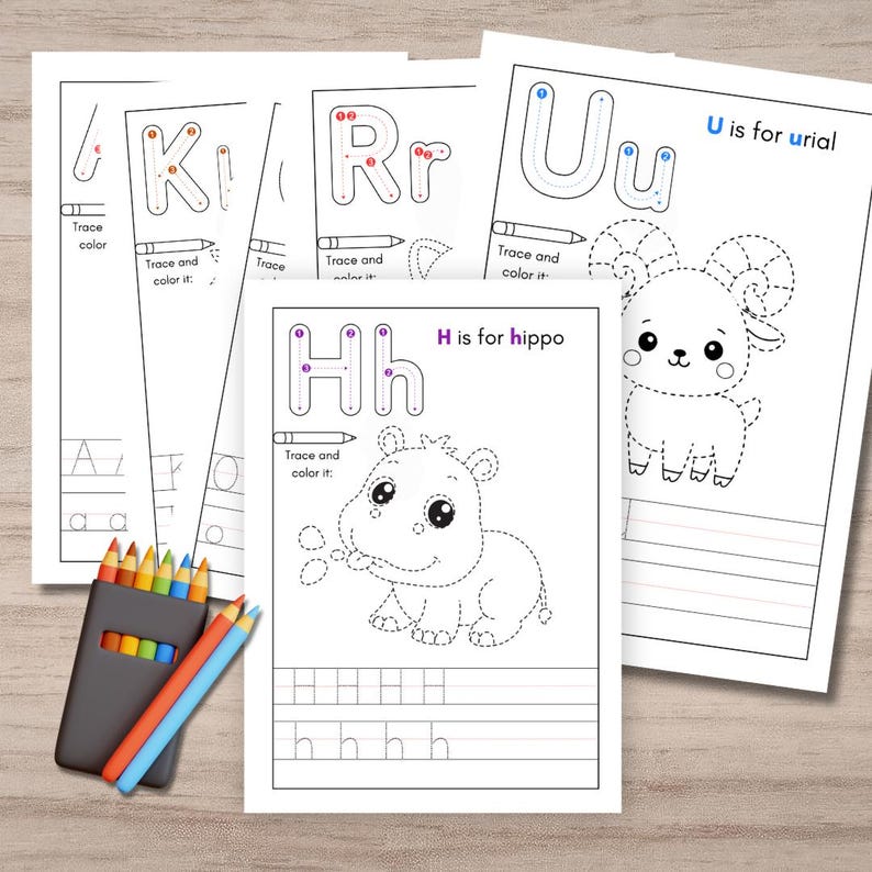 Preschool Alphabet Tracing Worksheets, A-Z Handwriting Practice, Kids ...