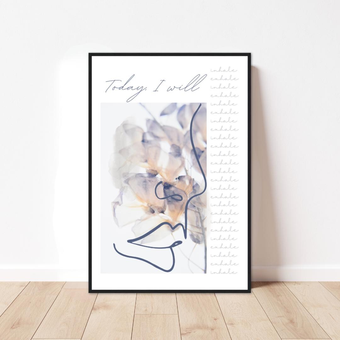 Affirmation Poster | Woman Face Line Art, Motivational Self Love Decor ...