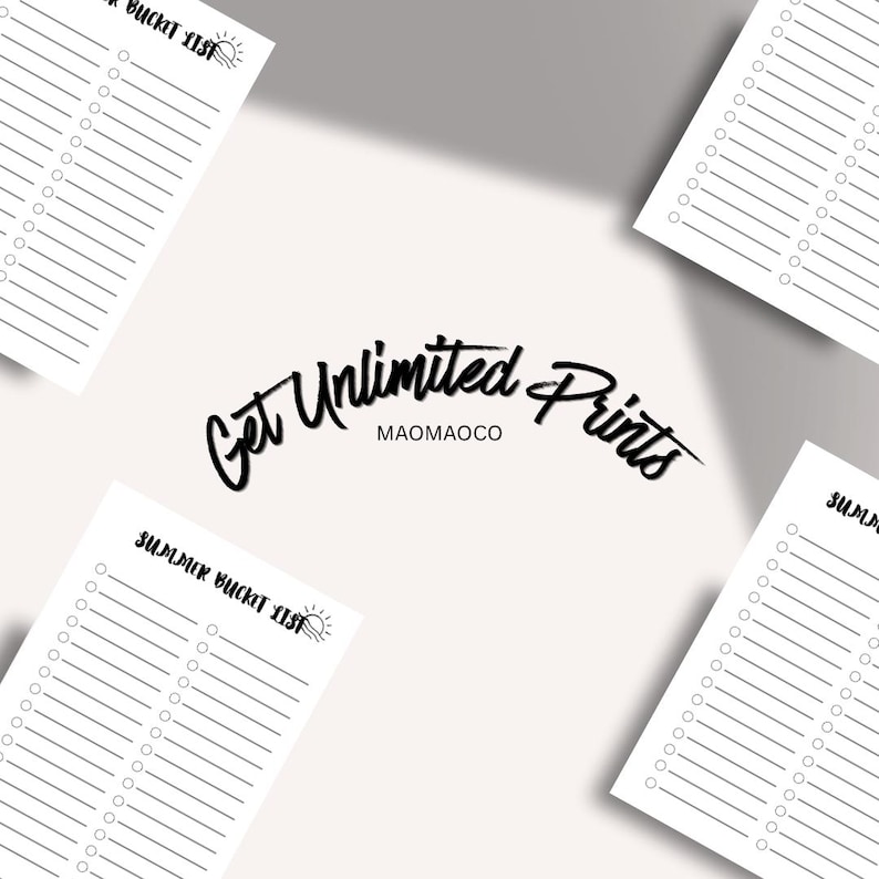 Summer Bucket List Planner Printable Bundle (A4, A5) (digital Download ...