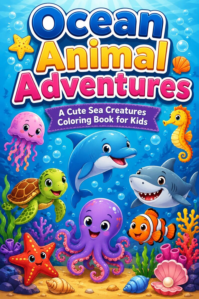 Ocean Animal Adventures: A Sea Creatures Coloring Book (PDF Download ...