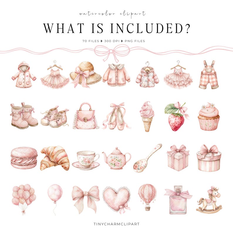 Watercolor Teddy Bear Clipart, Pink Nursery PNG, Coquette Baby Girl ...