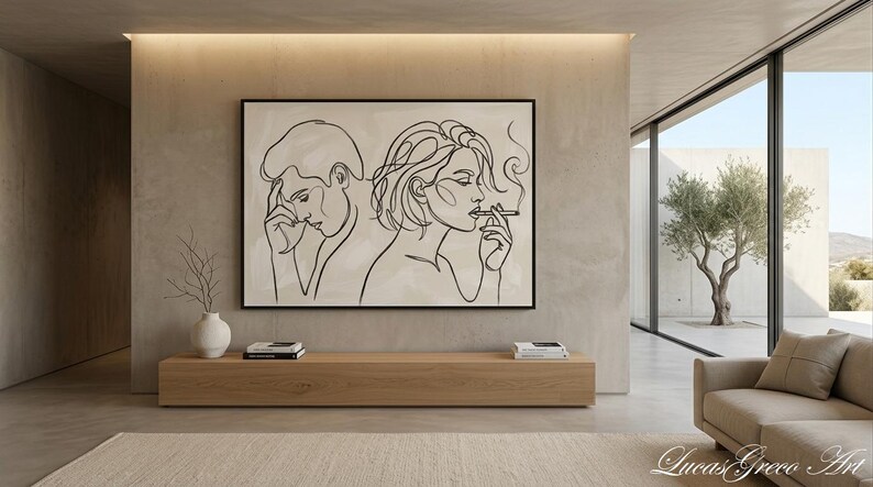 Couple Line Art, Love Print, Couple One Line Drawing, Man and Woman ...