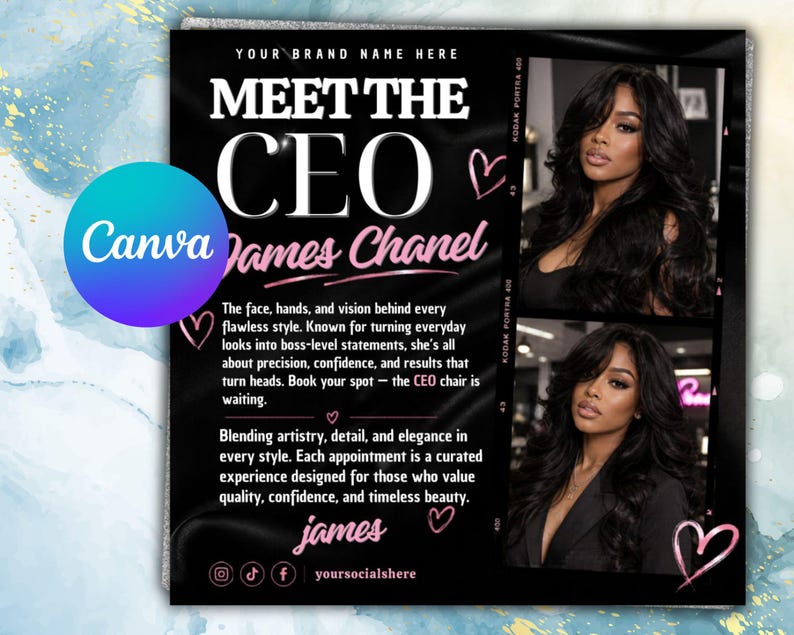Meet the CEO Flyer Template | Editable Small Business Flyer (canva ...