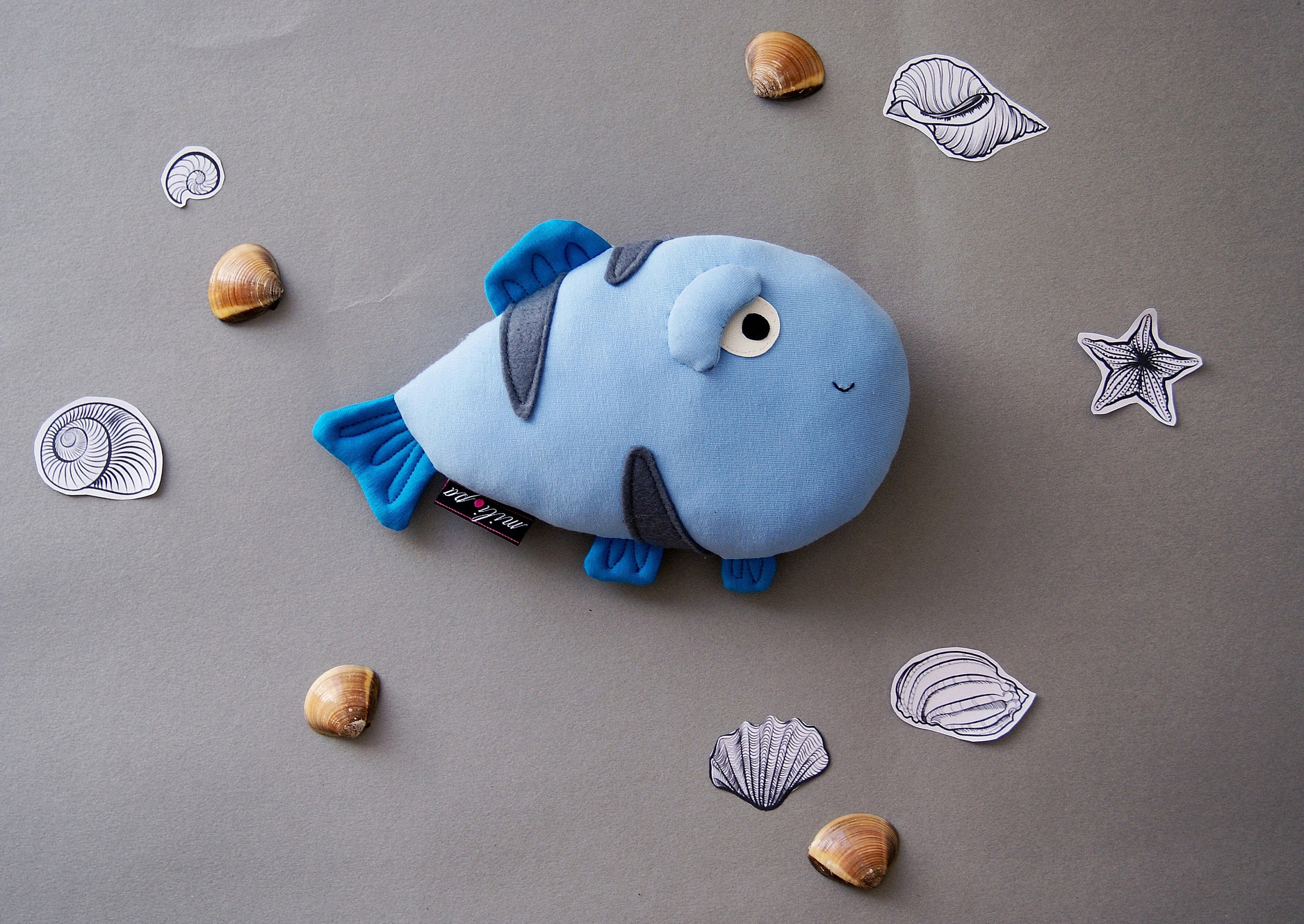 Blue BABY FISH. Toddler Toys Nursery Toys Cuddly Toys - Etsy