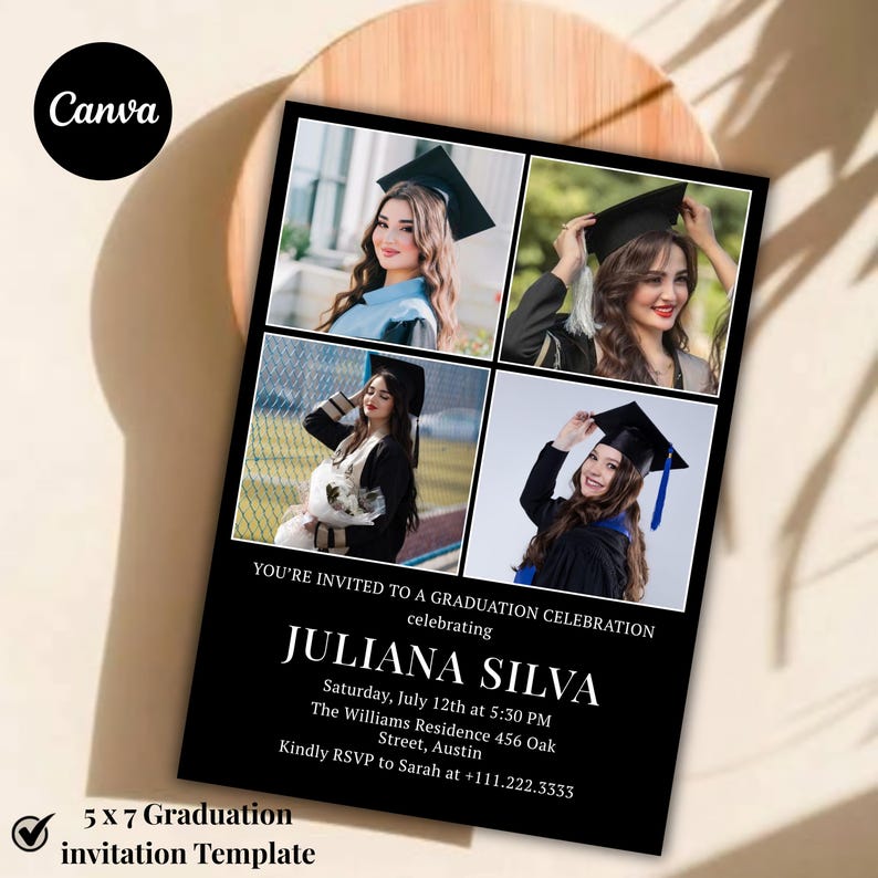 Graduation Invitation Template, Class of 2026 Photo Invite (digital ...