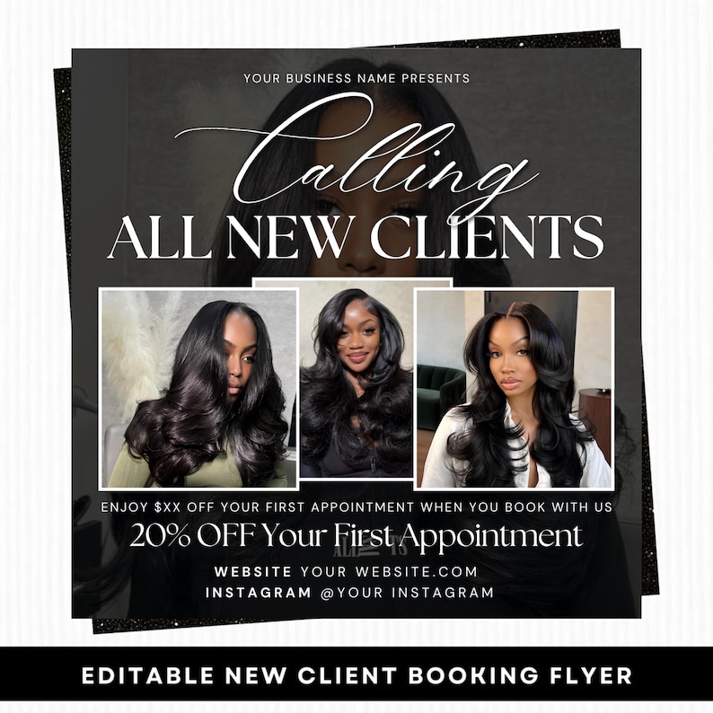 New Client Promotion Template Canva | Hair Salon Flyer Template ...