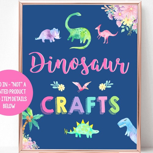 Dinosaur Dig Site Sign Girl Dino Birthday Table Games Gift - Etsy