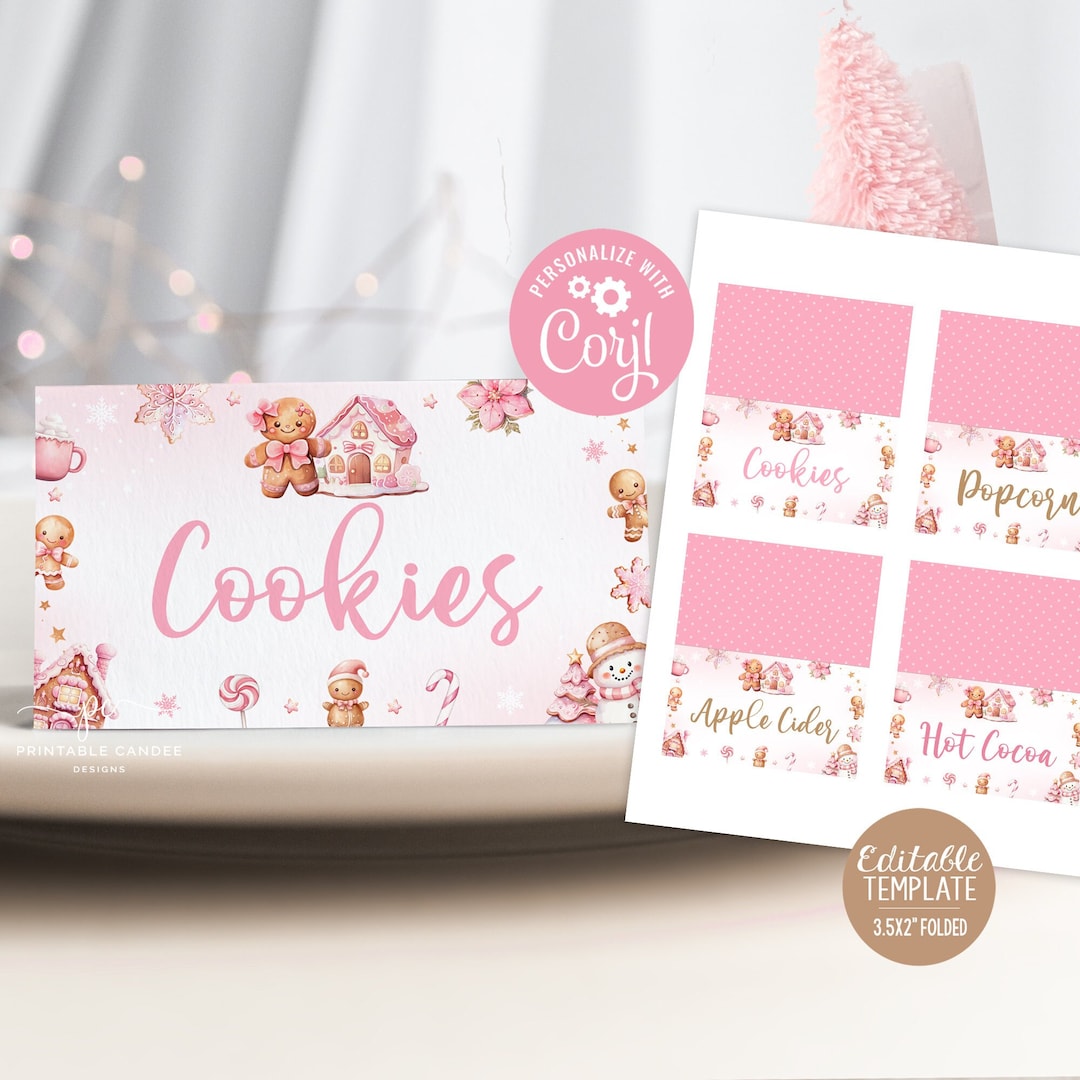 Christmas Cookie Food Labels Oh Snap Cookie Decorating Party Table ...