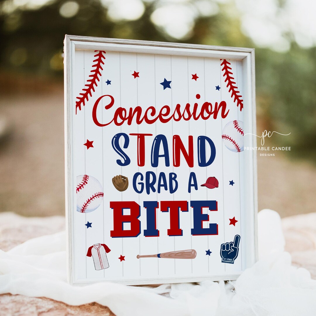 Baseball Birthday Concession Stand Sign Rookie of the Year Sports Party ...