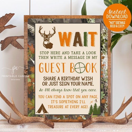 Hunting Party Favor Sign Deer Camo Birthday Decor Table Sign - Etsy