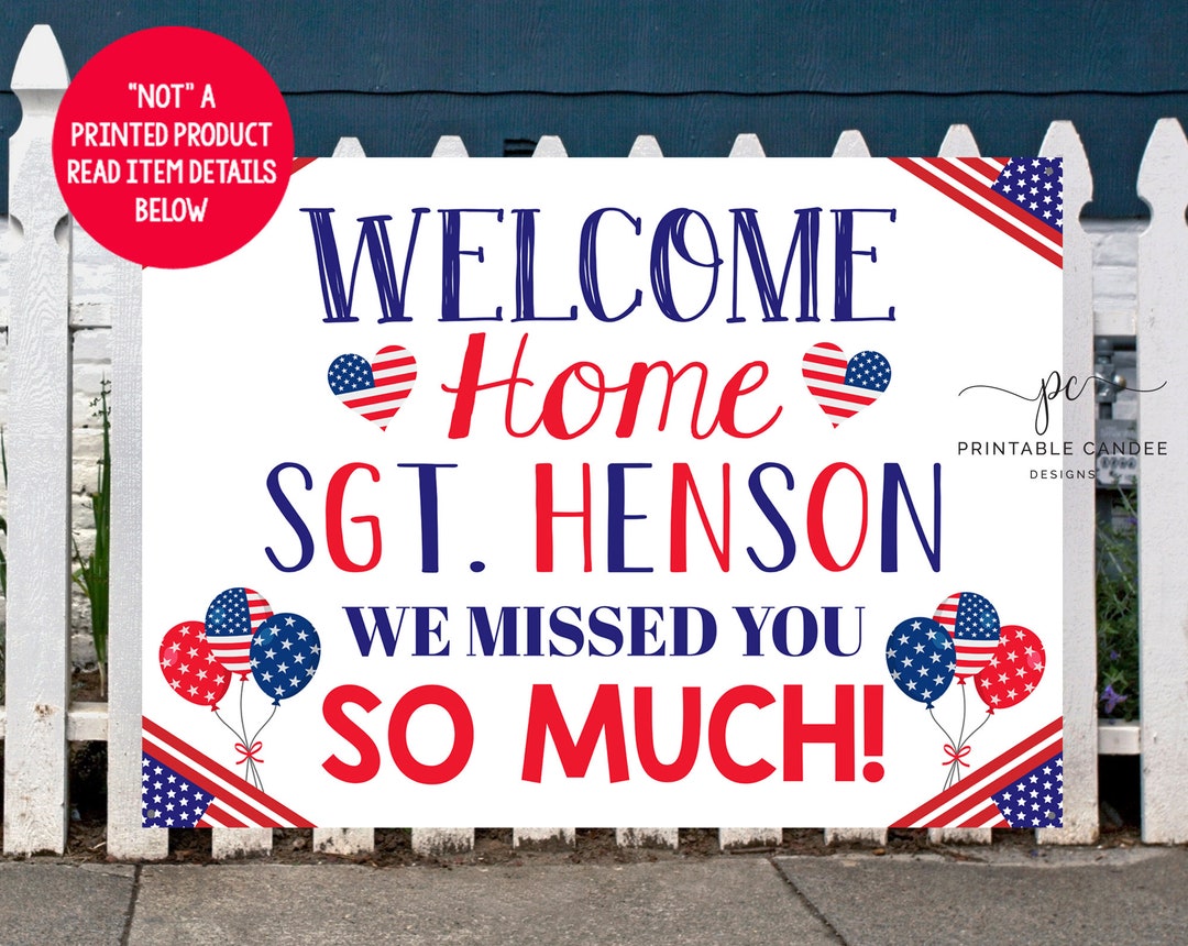 Welcome Home Military Banner Parents Sailor Homecoming Spouse Yard Sign ...