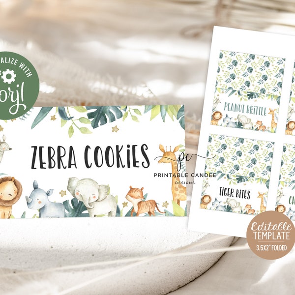 Safari Food Labels - Etsy