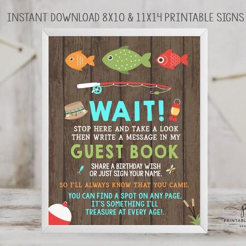 Fishing Gift Table Sign Fish Table Sign Fishing Party Signs | Etsy