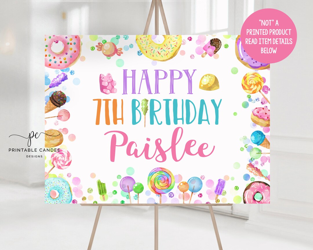 Candy Party Backdrop Buffet Table Backdrop Candy Bar Lollipop Donut ...