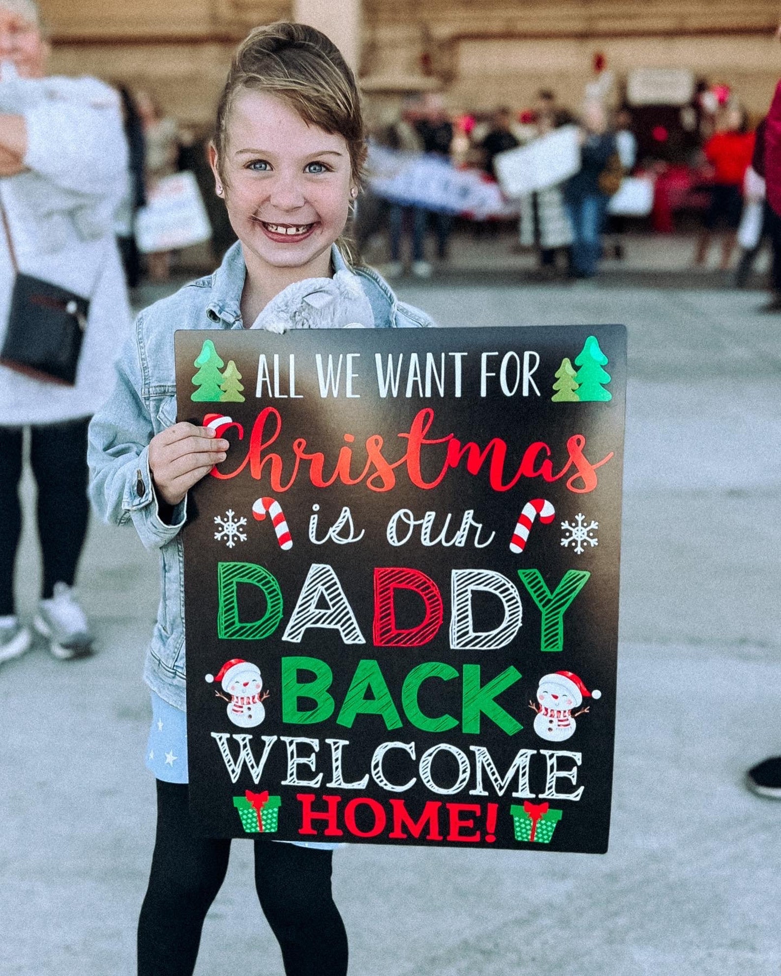 Christmas Welcome Home Daddy Sign Holiday Homecoming Back From - Etsy