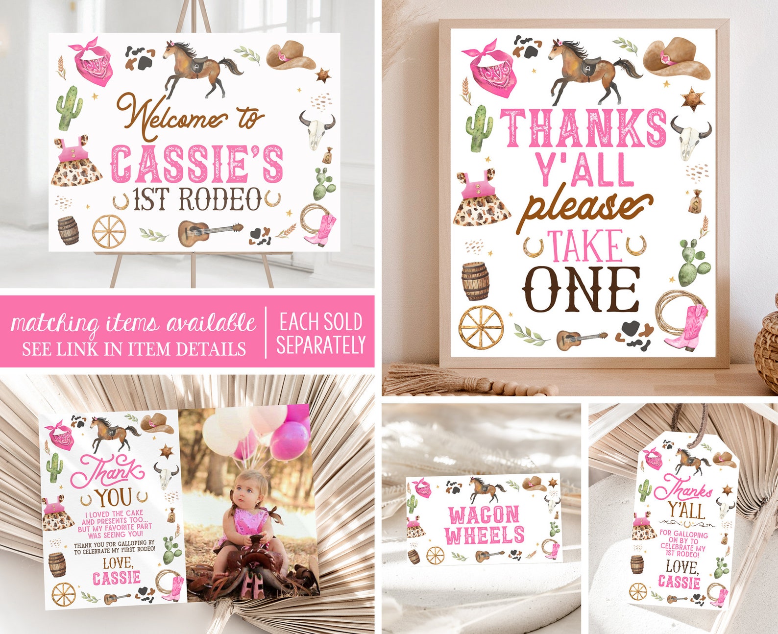 Cowgirl Food Sign 1st Rodeo Birthday Party Theme Wild West Grazing ...