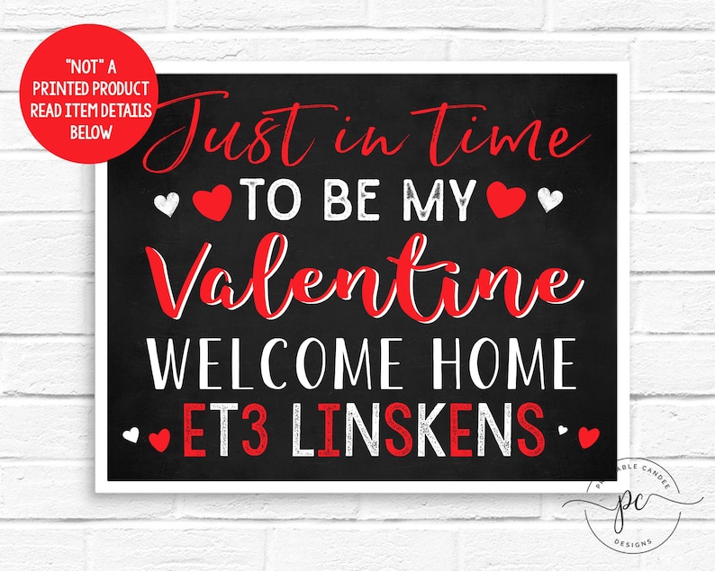 Welcome Home Spouse Husband Sign Valentine Sailor Navy Homecoming Back ...