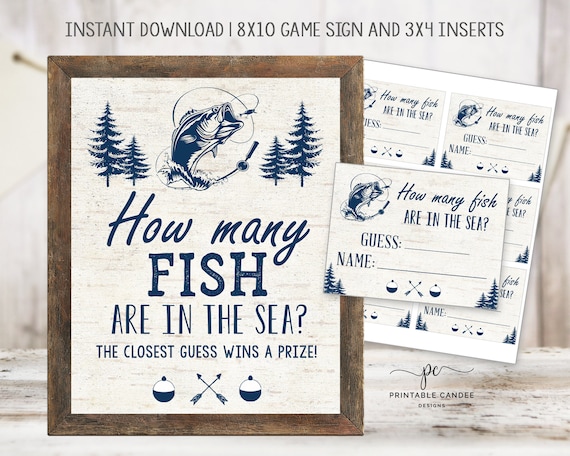 Guess How Many Fish Are in the Sea Printable Navy Fish Baby - Etsy