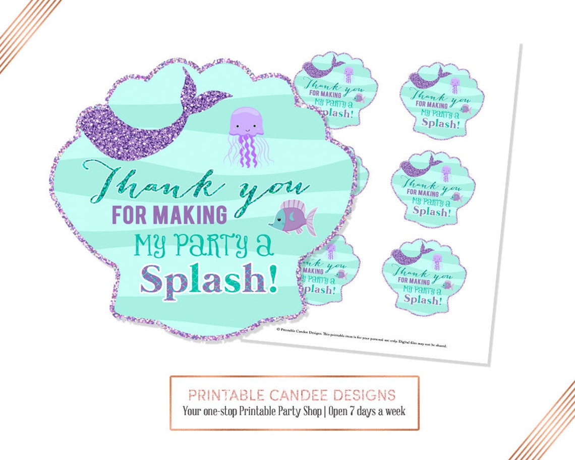 Mermaid Favor Tags Under the Sea Gift Tags Mermaid Party - Etsy