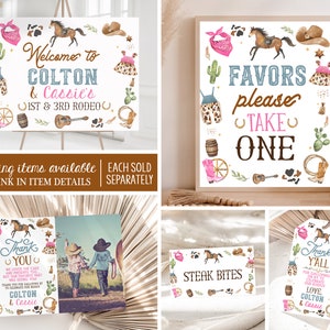 Cowboy Cowgirl Drink Sign Rodeo Sibling Birthday Party Theme Wild West ...