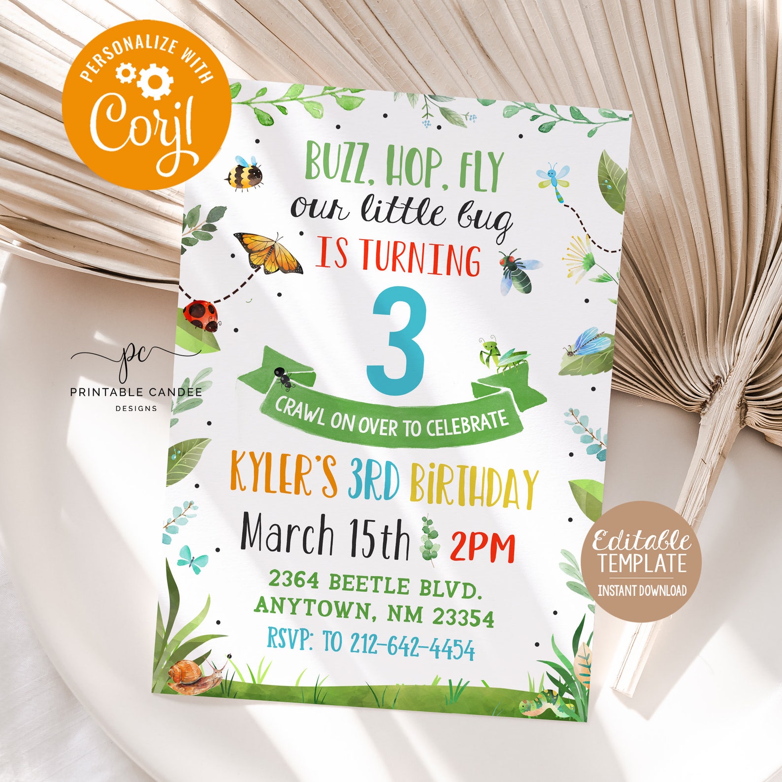 Bug Invitation Bug Birthday Party Bug Any Age Birthday Invite Insect ...