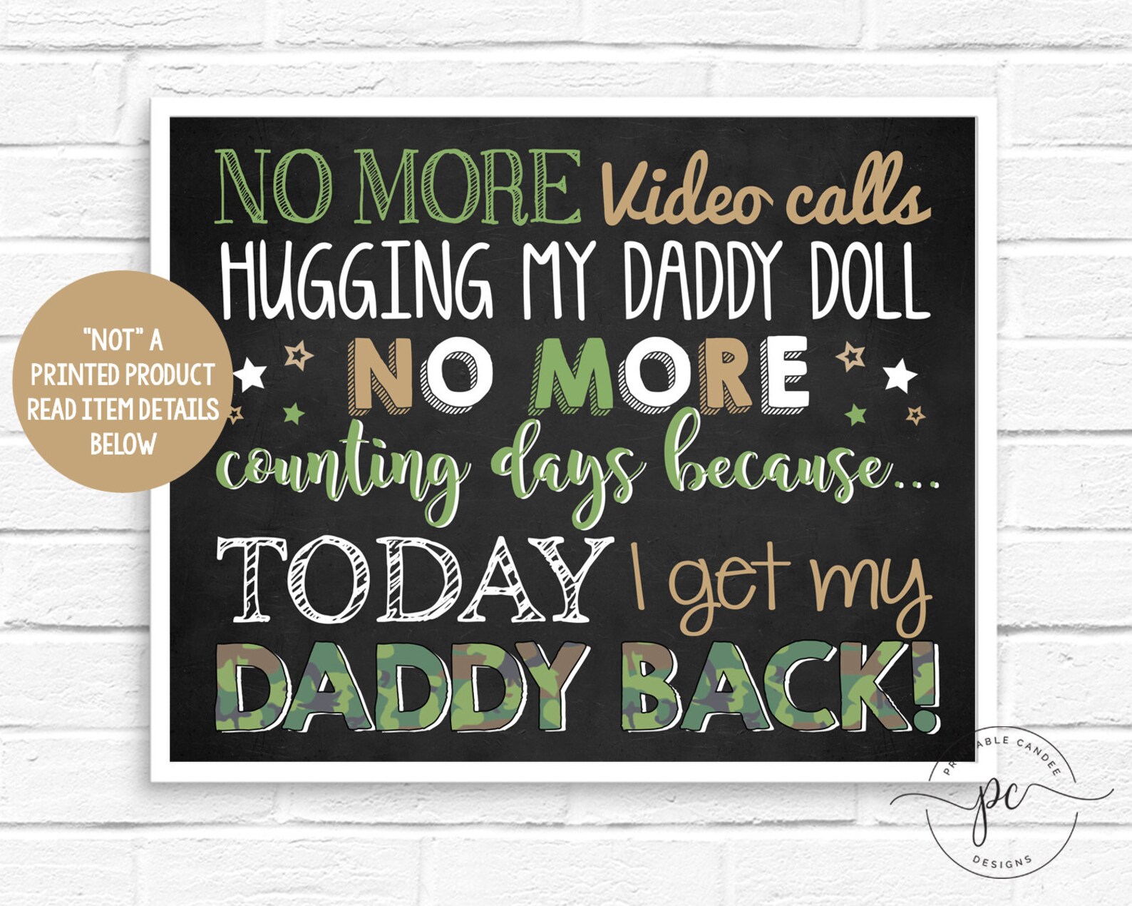 Welcome Home Daddy Sign Homecoming Kids Back from Deployment | Etsy