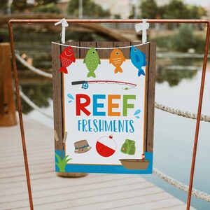 Fishing Food Sign Fish Table Sign Fishing Party Signs Fishing Decor the ...