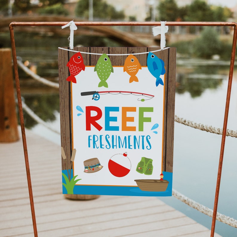 Fishing Food Sign Fish Table Sign Fishing Party Signs Fishing Decor the ...