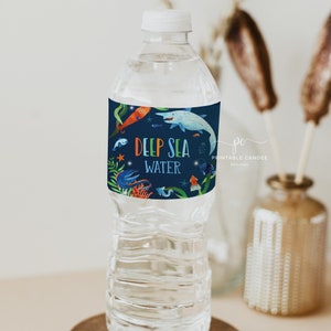 Editable Under the Sea Water Bottle Labels Deep Sea Creatures Boy ...