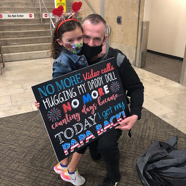 Welcome Home Daddy Sign Homecoming Kids Back From Deployment | Etsy
