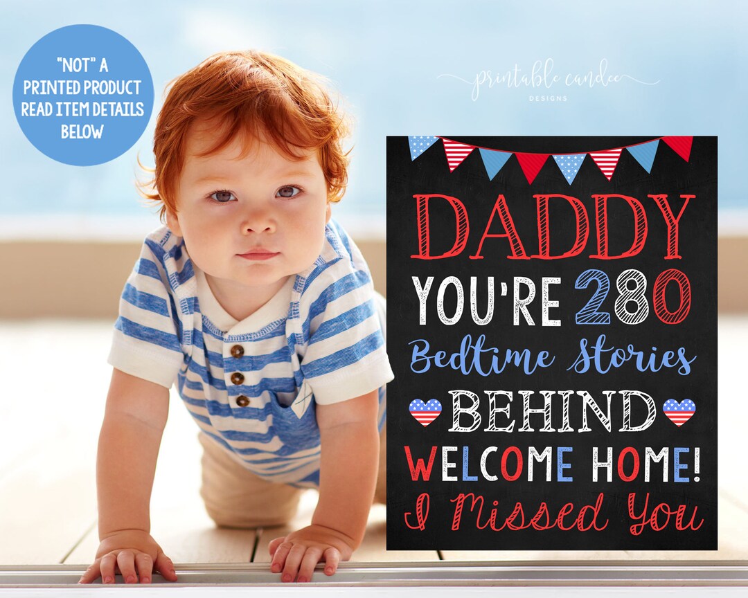 Welcome Home Daddy Sign Military Homecoming Child Bedtime Stories ...