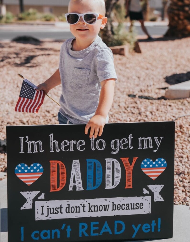 Welcome Home Daddy Sign Red White Blue Homecoming Back From | Etsy