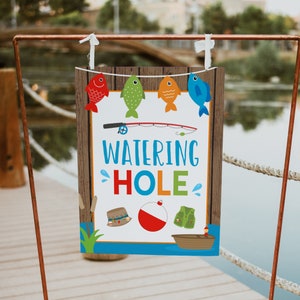 Fishing Drink Sign Fish Water Table Sign Fishing Party Signs Fishing ...