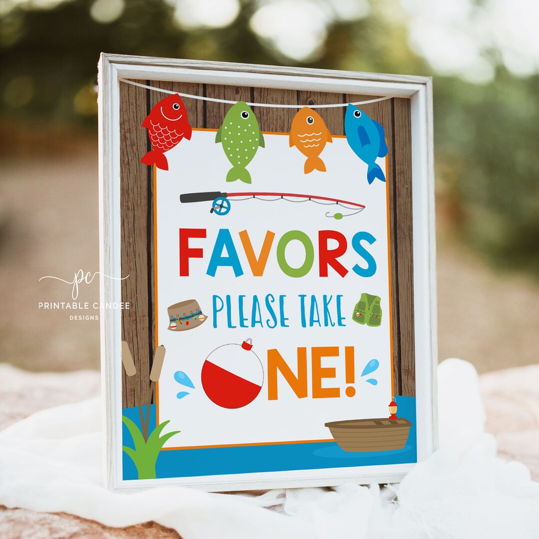 Fishing Favor Sign Fish Table Sign Fishing Party Signs Fishing Decor ...