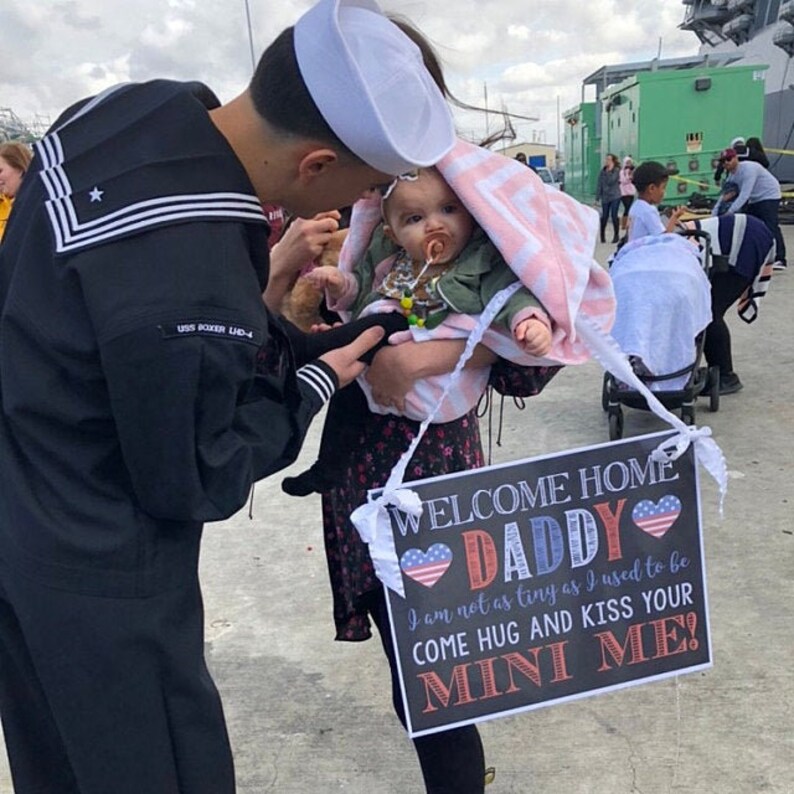 Welcome Home Daddy Sign Template Homecoming Mini Me Back From | Etsy
