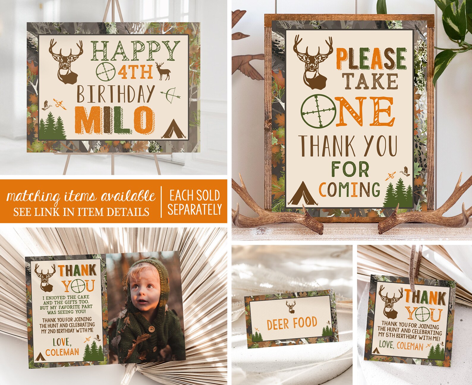 Editable Hunting First Birthday Banner Birthday Deer Camo - Etsy