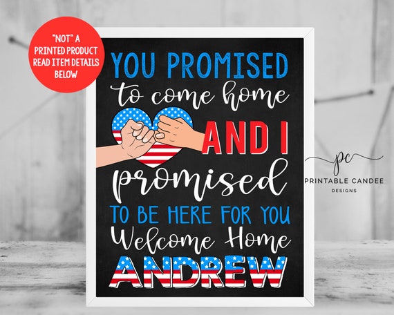 Welcome Home Wife Spouse Husband Sign Red White Sailor Navy | Etsy