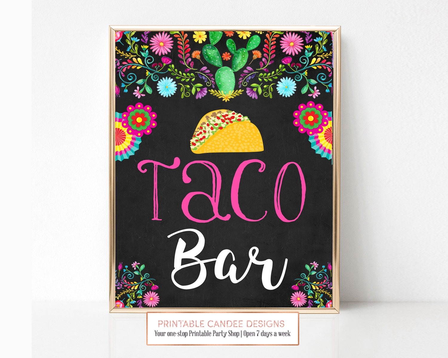 Taco Bar Sign Cinco De Mayo Taco Party Birthday Fiesta Baby | Etsy