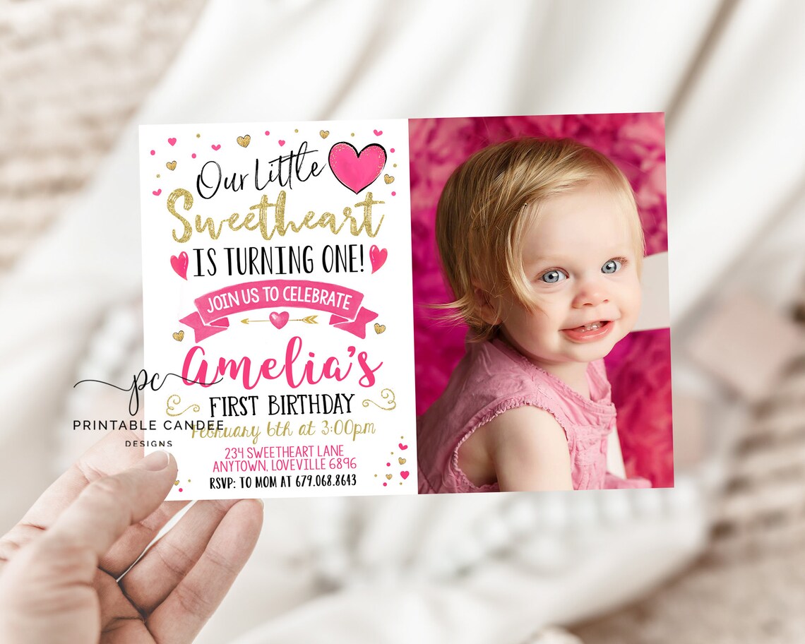 Editable Valentine Invitation Little Sweetheart Valentine's Day ...